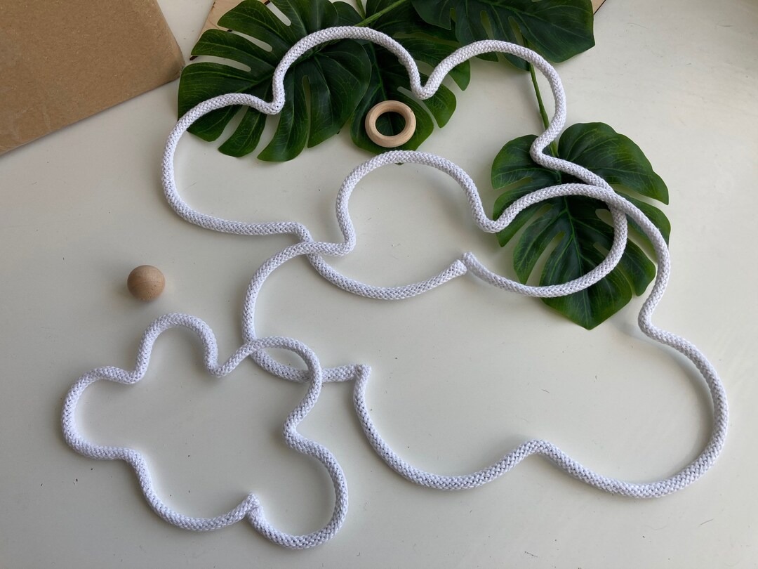 Set of 3 Knitted Rope Wire Clouds / Nursery / Kids Bedroom / - Etsy