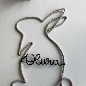 Personalised Custom Made Wire Rabbit , Kids , Babies Wall Decor - Etsy