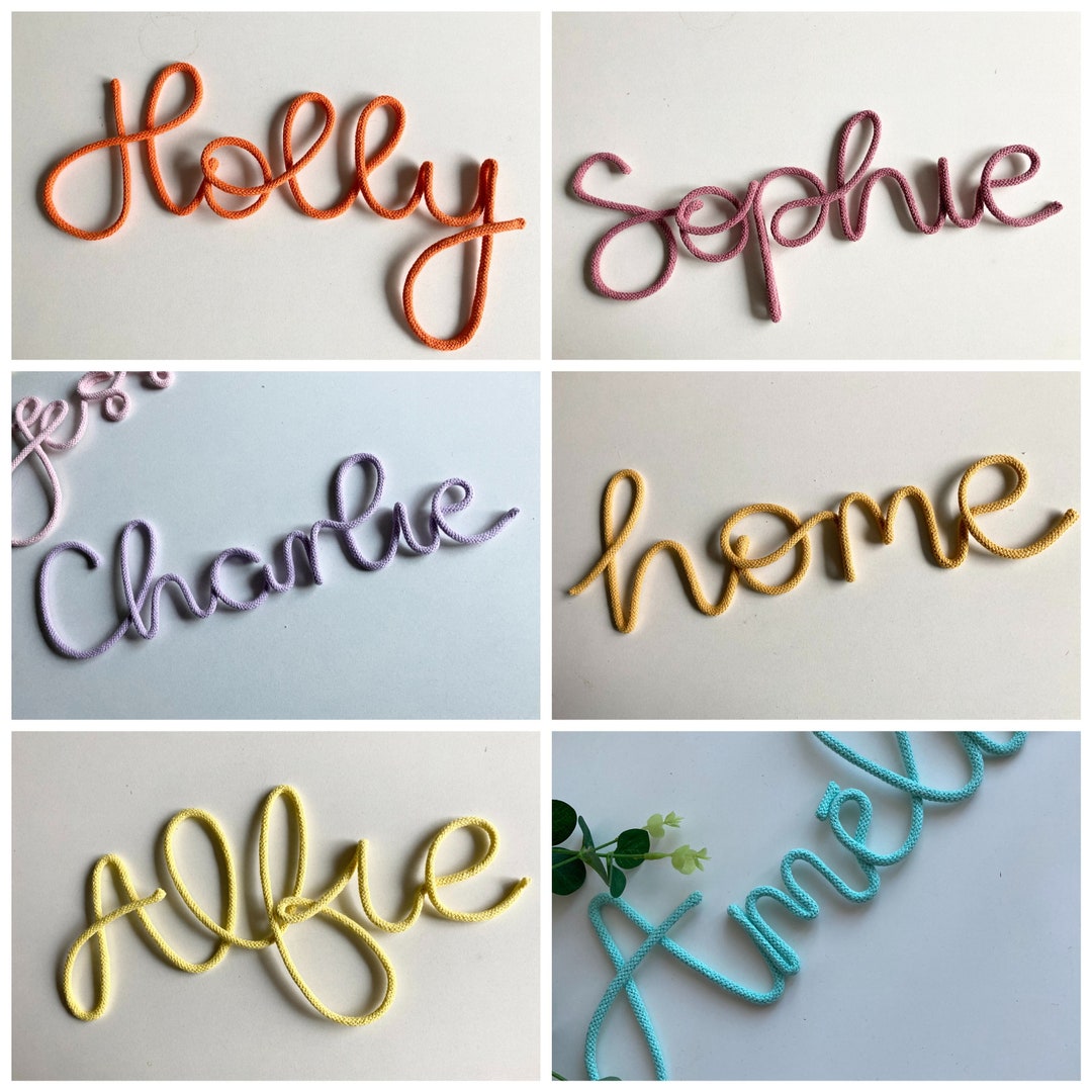Knitted Wire Words Names Quotes Wooly Signs Rope Etsy