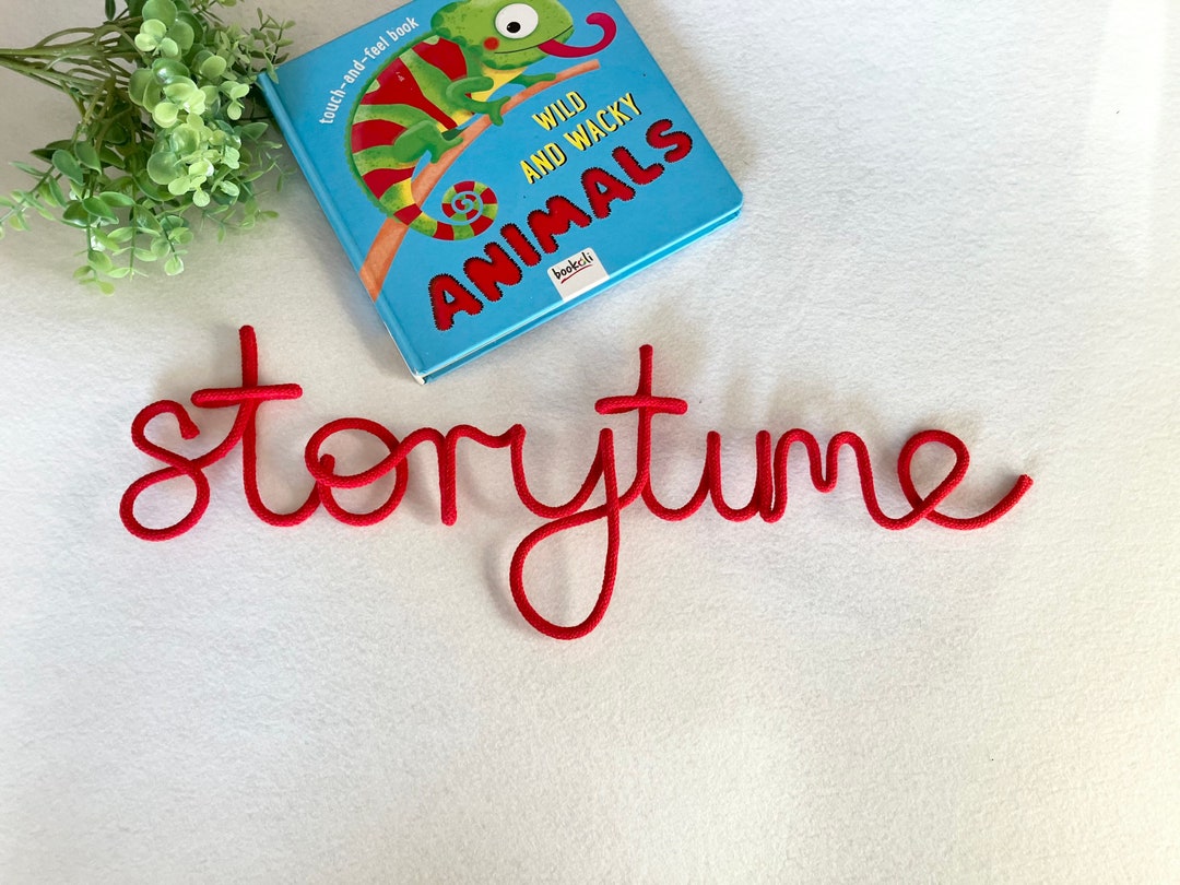 Storytime Wall Sign for Reading Corner Knitted Words / Bookworm / Knit ...