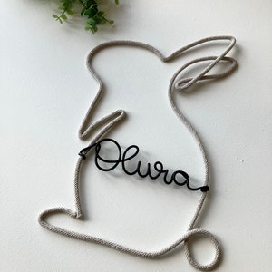Personalised Custom Made Wire Rabbit , Kids , Babies Wall Decor - Etsy