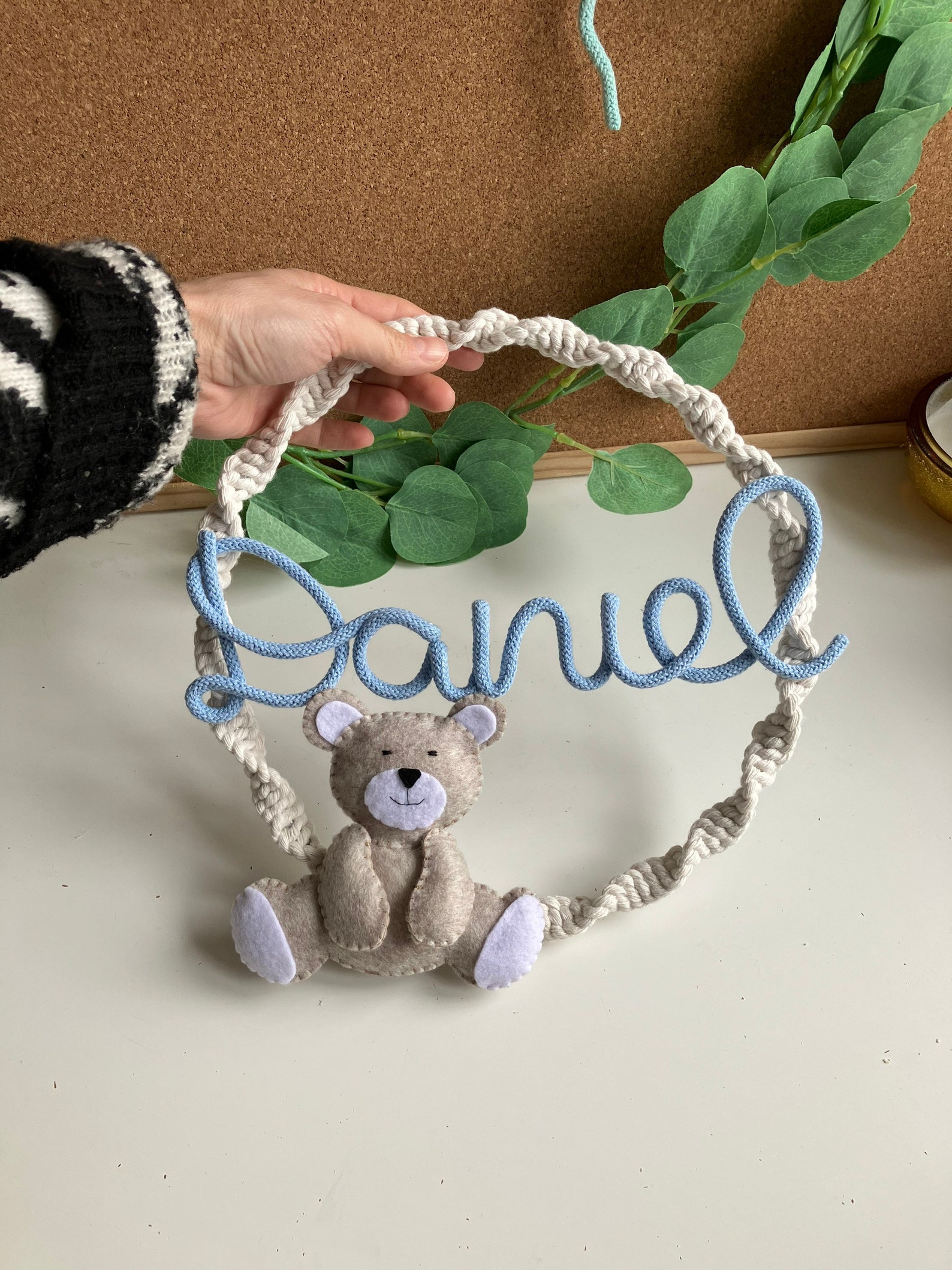 Personalised Baby Hoop With Teddy Bear Baby Shower Newborn - Etsy