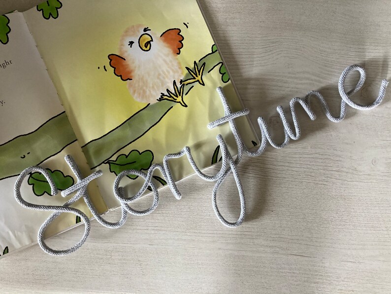 Storytime Wall Sign for Reading Corner Knitted Words / - Etsy