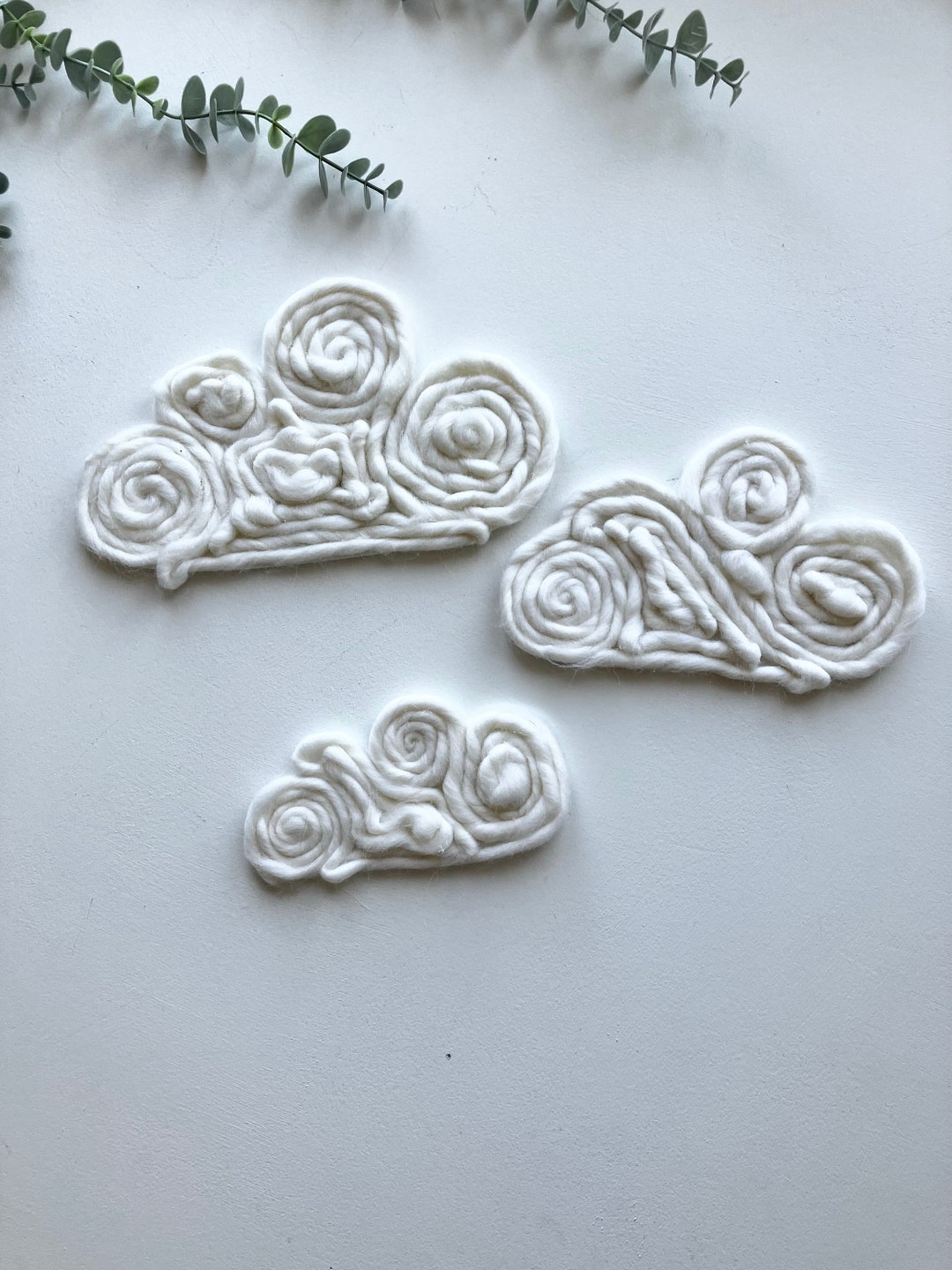 Set of 3 Decorative Wool Clouds for Baby Nursery and Kids Room, Soft Wall Hanging Decor - Etsy