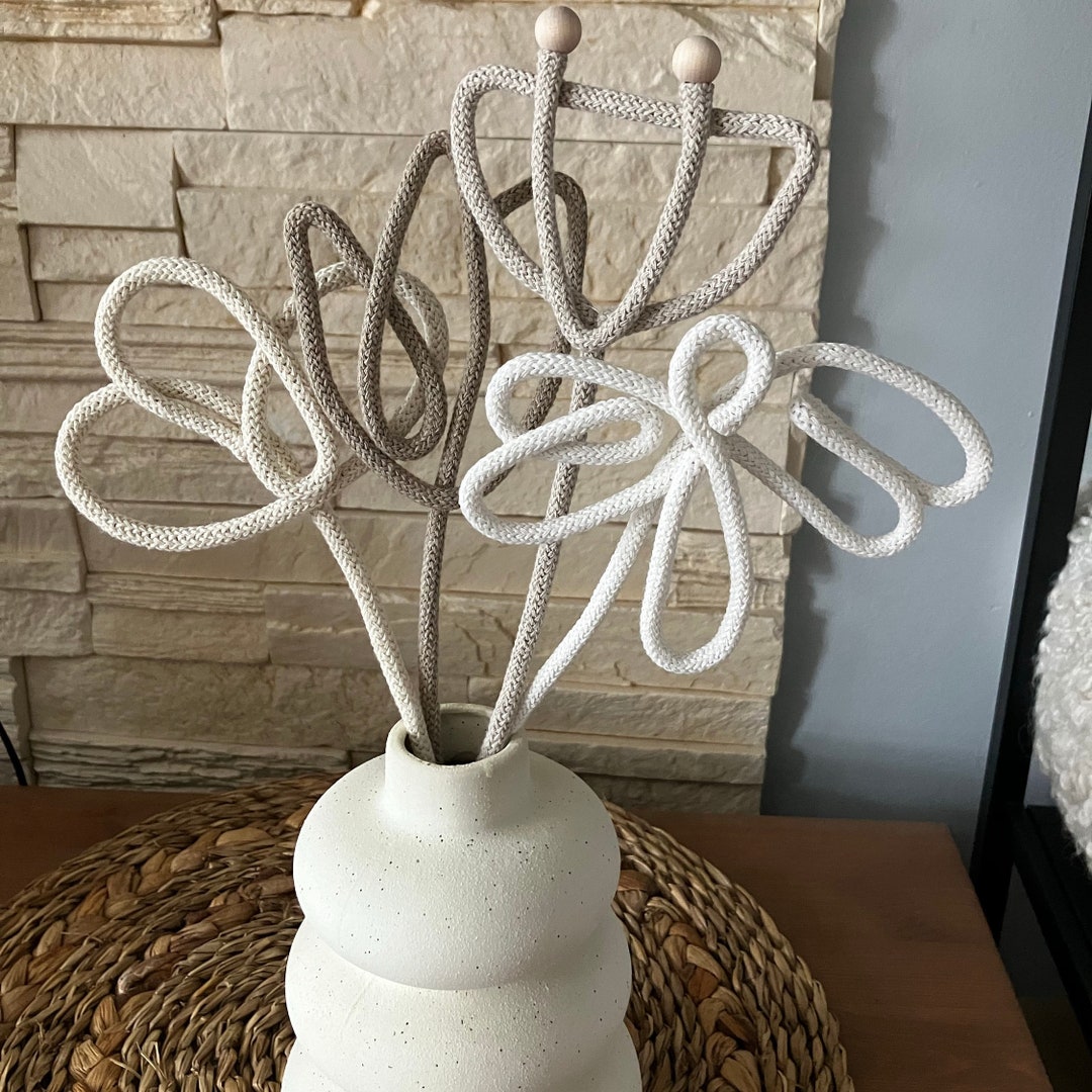 Boho Rope Wire Forever Flowers Wall Art Decor - Rustic Farmhouse Style ...