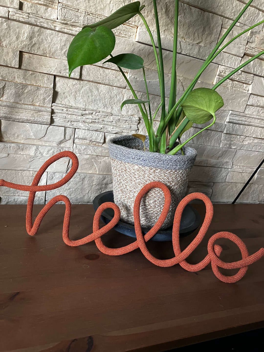 Hello Script Wall Sign Modern Minimalist Home Accent - Etsy