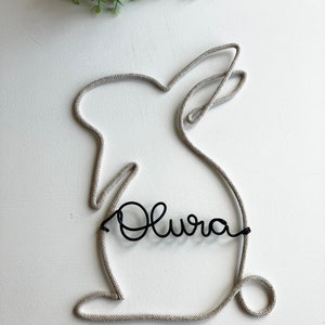 Personalised Custom Made Wire Rabbit , Kids , Babies Wall Decor - Etsy