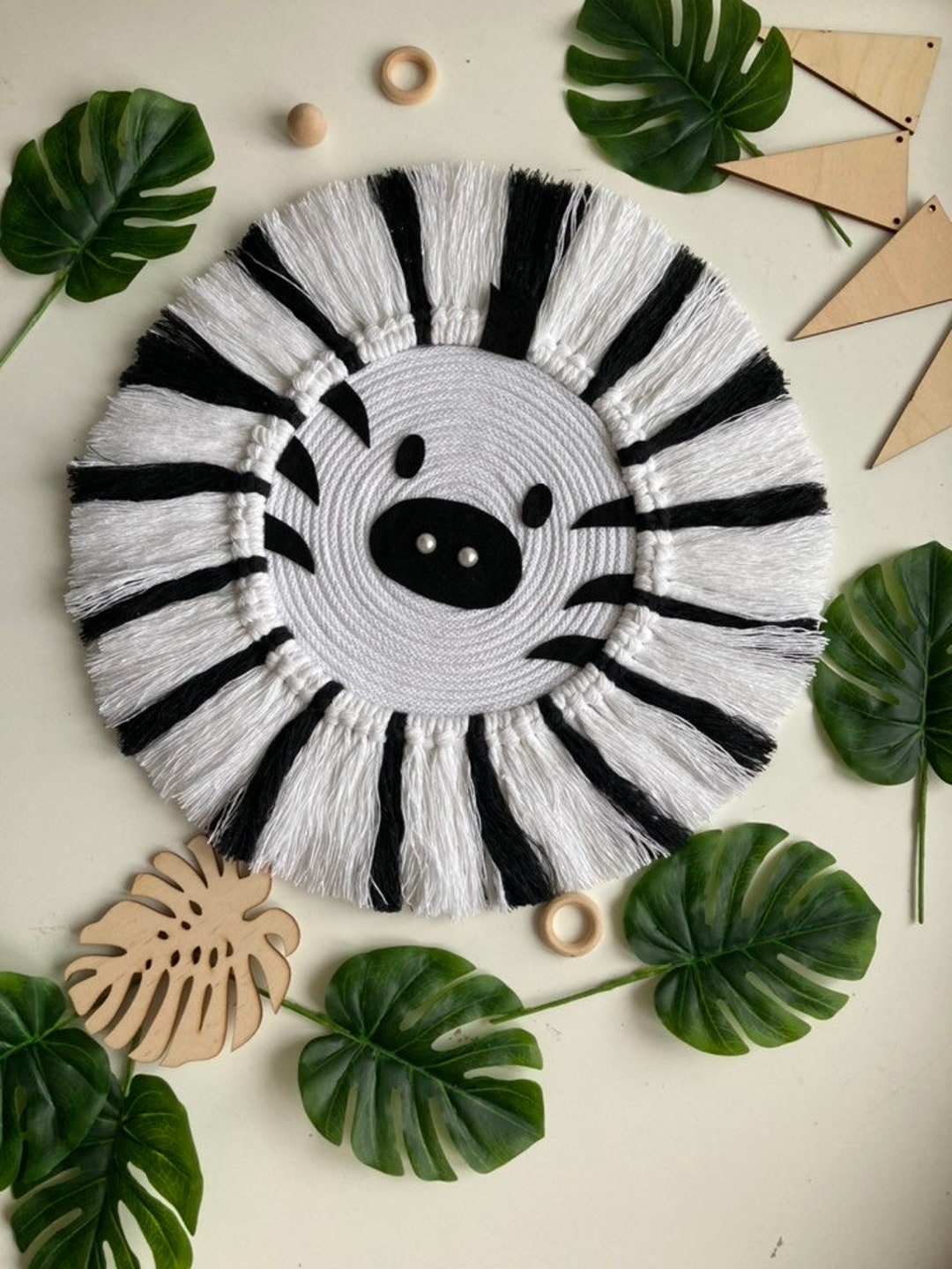 Zebra Head for Animal Nursery Wall Decor Made From Macrame - Etsy