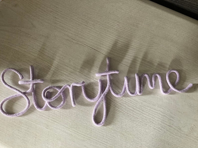 Storytime Wall Sign for Reading Corner Knitted Words / - Etsy