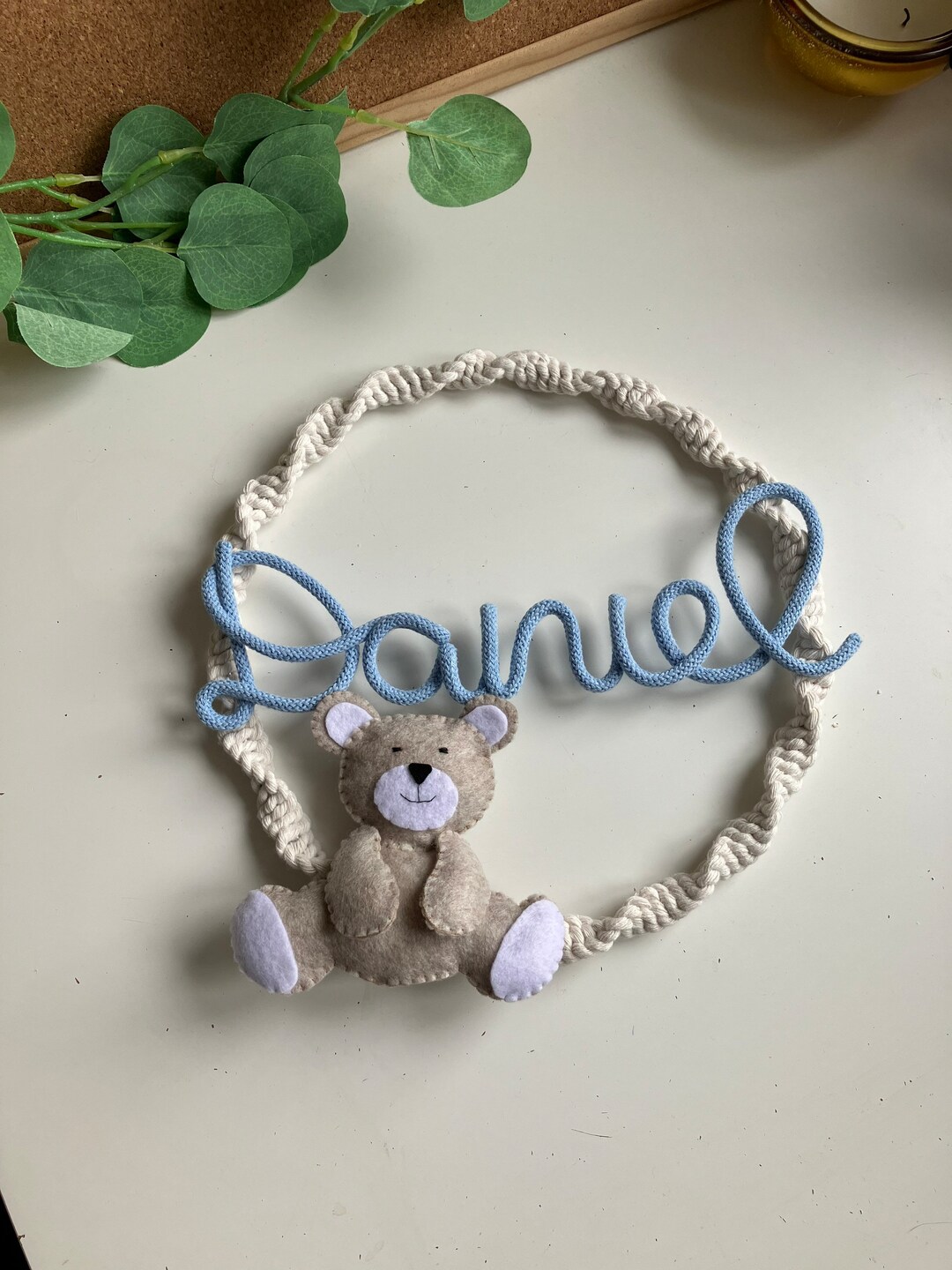 Personalised Baby Hoop With Teddy Bear Baby Shower, Newborn ...