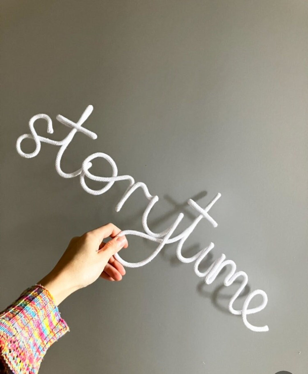 Storytime Wall Sign for Reading Corner Knitted Words / Bookworm / Knit ...