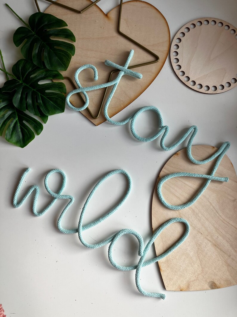 Stay Wild Wire Sign / Rope Wire Decor / Wall Sign / Knitted - Etsy