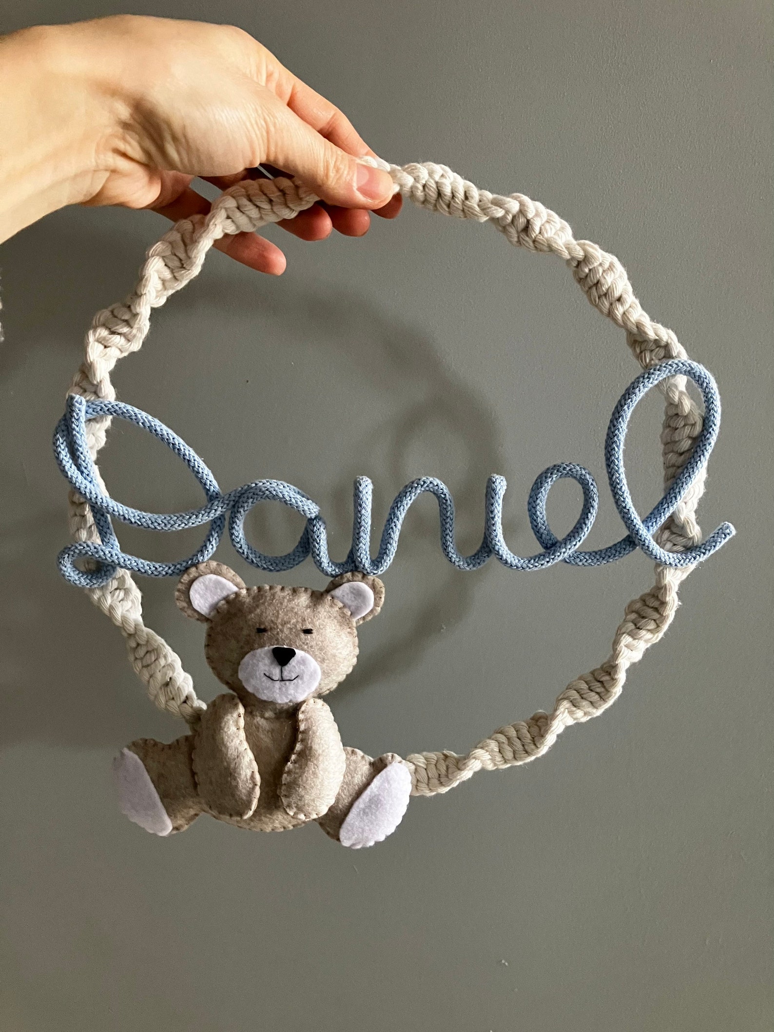 Personalised Baby Hoop With Teddy Bear Baby Shower Newborn - Etsy