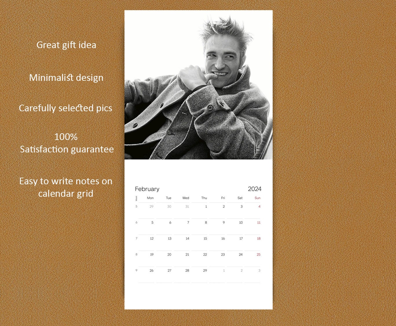 Robert Pattinson Calendar 2024 | Robert Pattinson 2024 Wall Calendar ...