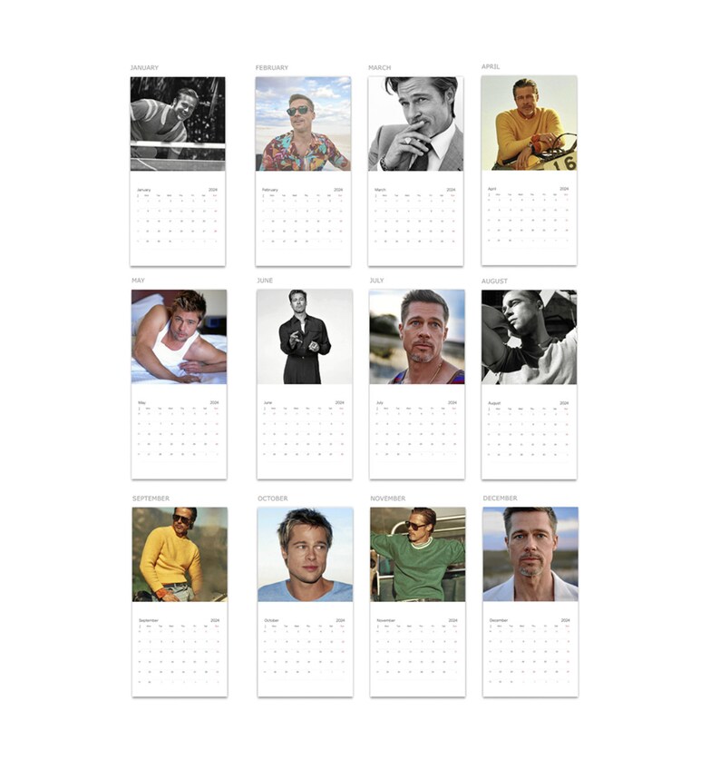 Brad Pitt Calendar 2024 Brad Pitt 2024 Wall Calendar, Celebrity Wall ... Brad Pitt Calendar 2024 Brad Pitt 2024 Wall Calendar, Celebrity Wall ...