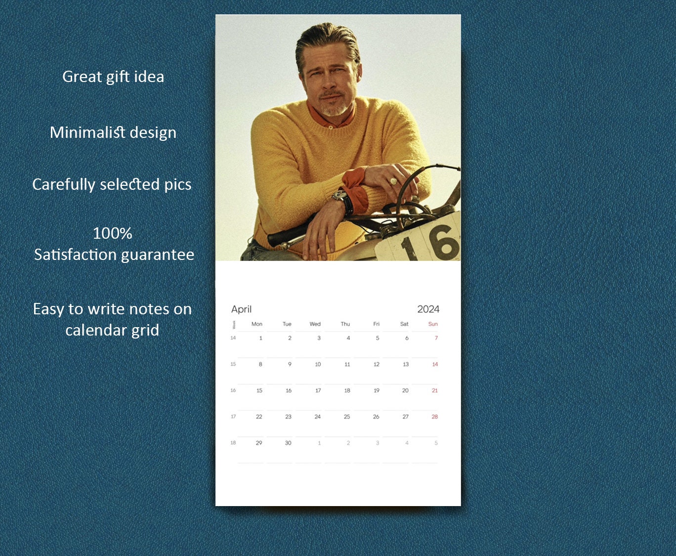 Brad Pitt Calendar 2024 | Brad Pitt 2024 Wall Calendar, Celebrity Wall ... Brad Pitt Calendar 2024 | Brad Pitt 2024 Wall Calendar, Celebrity Wall ...