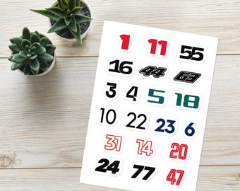 F1 Number Stickers - Etsy