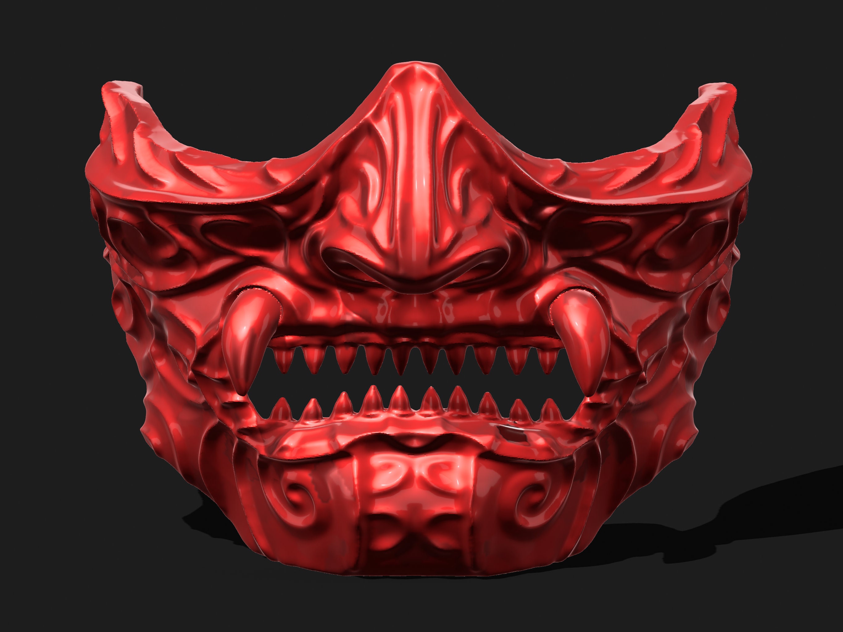 Samurai Mask, Oni Mask, STL, 3D Model, Printable, Japanese Style, High ...