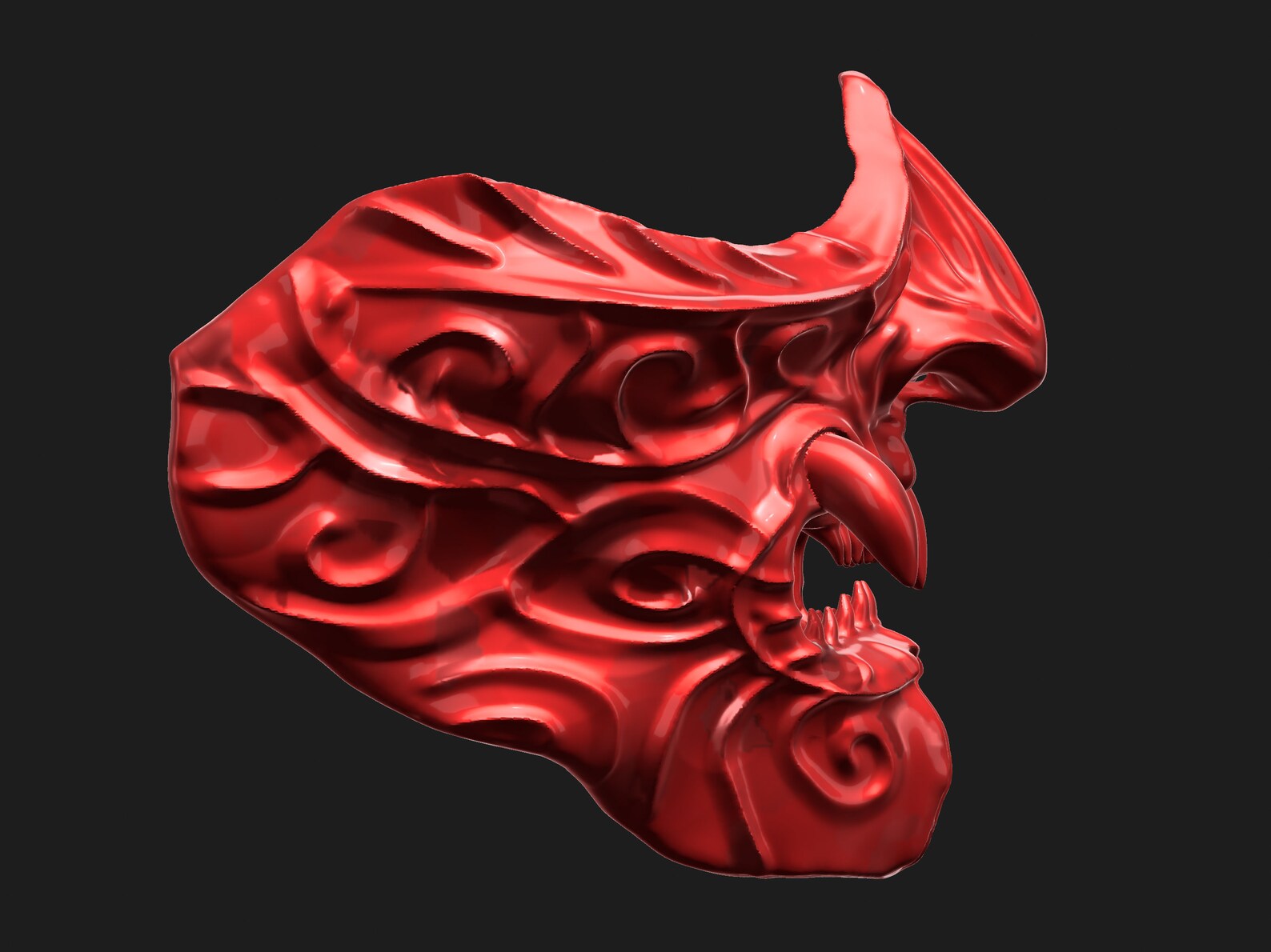 Samurai Mask, Oni Mask, STL, 3D Model, Printable, Japanese Style, High ...