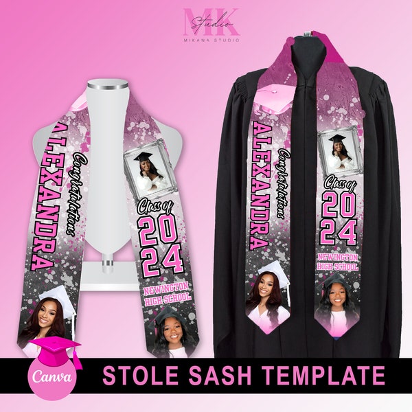 Graduation Memorial Stole Template - Etsy