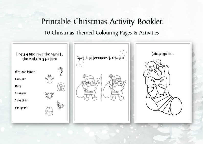 Christmas Activity Printable Booklet, Christmas Colouring Pages ...