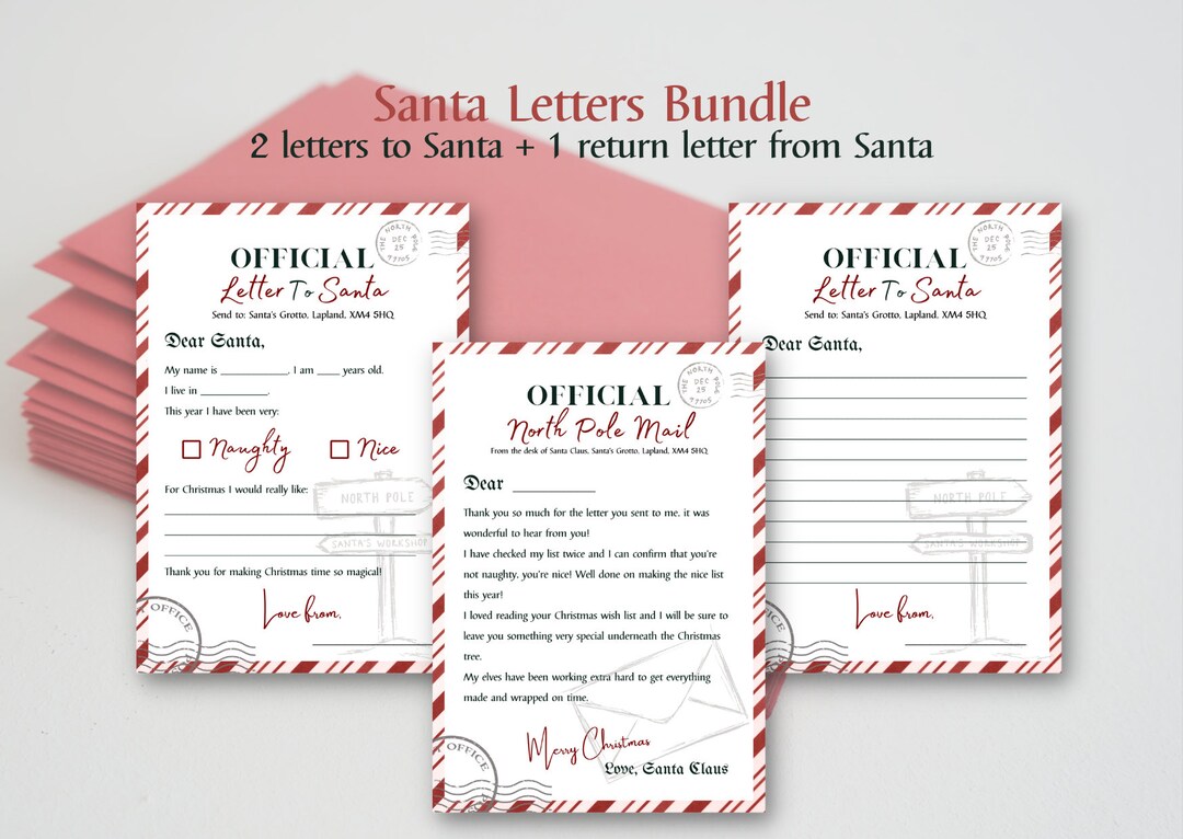 Official Letter to Santa, Letter From Santa, Christmas Wish List, Santa ...