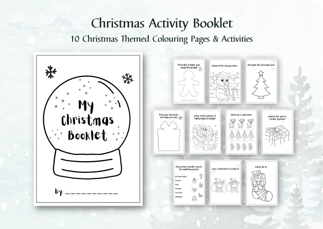Christmas Activity Printable Booklet, Christmas Colouring Pages ...