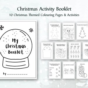 Christmas Activity Printable Booklet, Christmas Colouring Pages, Christmas Activity Pages, Kids ...