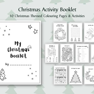 Kids Christmas Activity Booklet, Printable Colouring Pages (digital ...