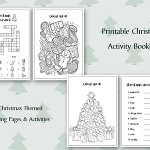 Kids Christmas Activity Booklet, Printable Colouring Pages (digital ...