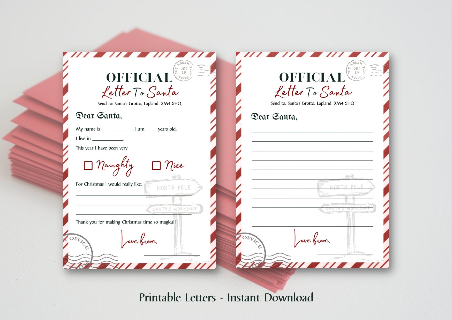 Official Letter to Santa, Letter From Santa, Christmas Wish List, Santa ...