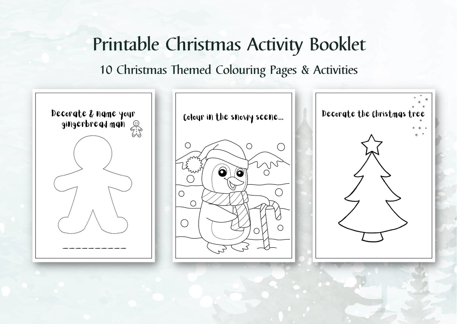 Christmas Activity Printable Booklet, Christmas Colouring Pages, Christmas Activity Pages, Kids ...