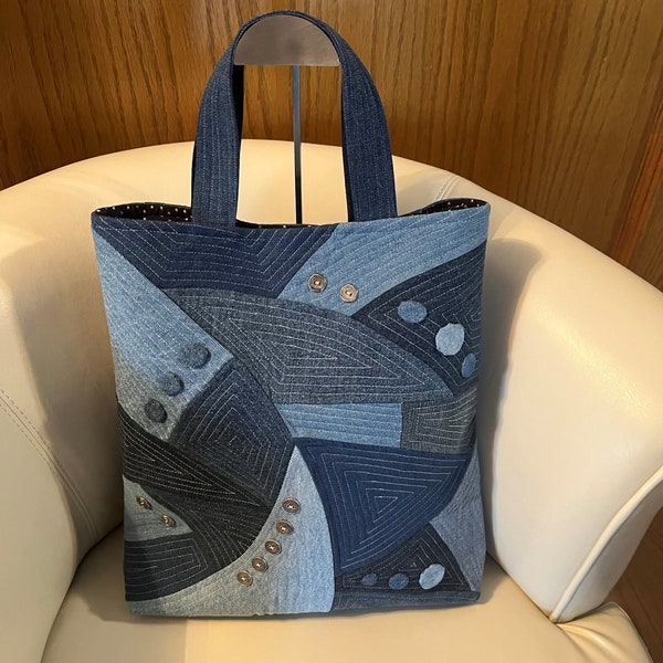 Denim Tote Bag - Etsy