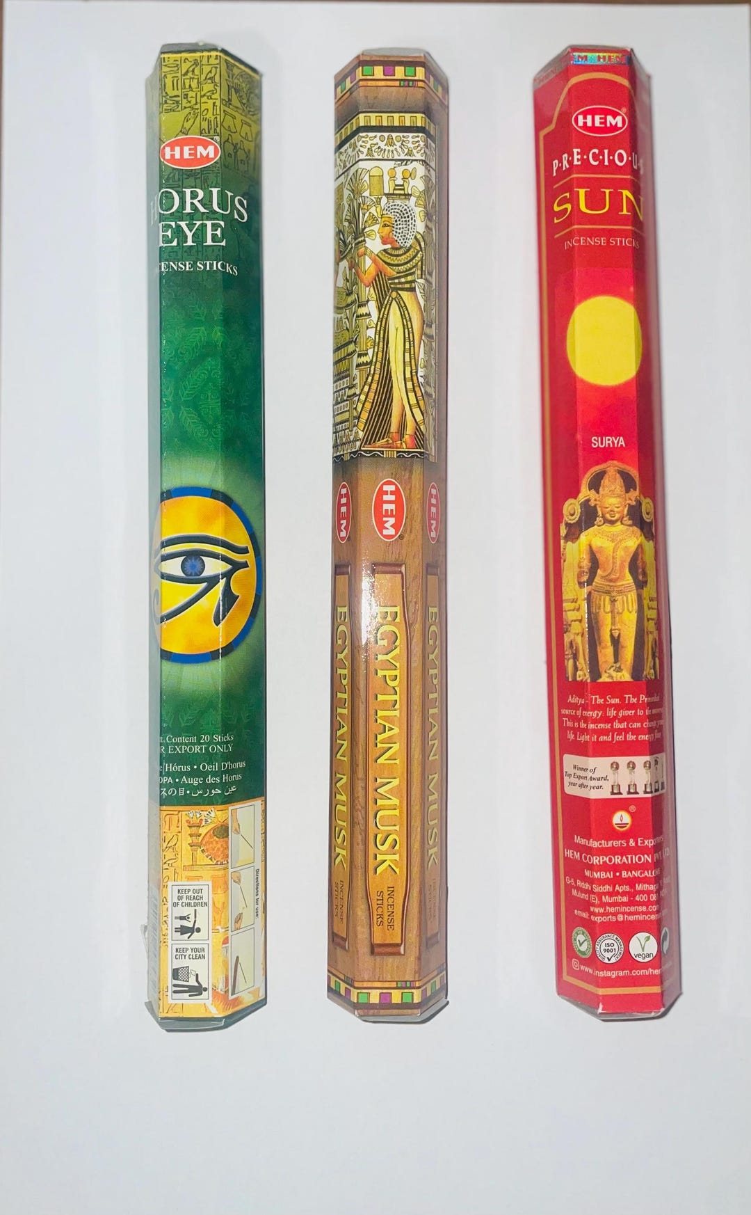 Egypt Incense Sticks - HEM - Sun, Horus Eye, Egyptian Musk (60 Sticks ...