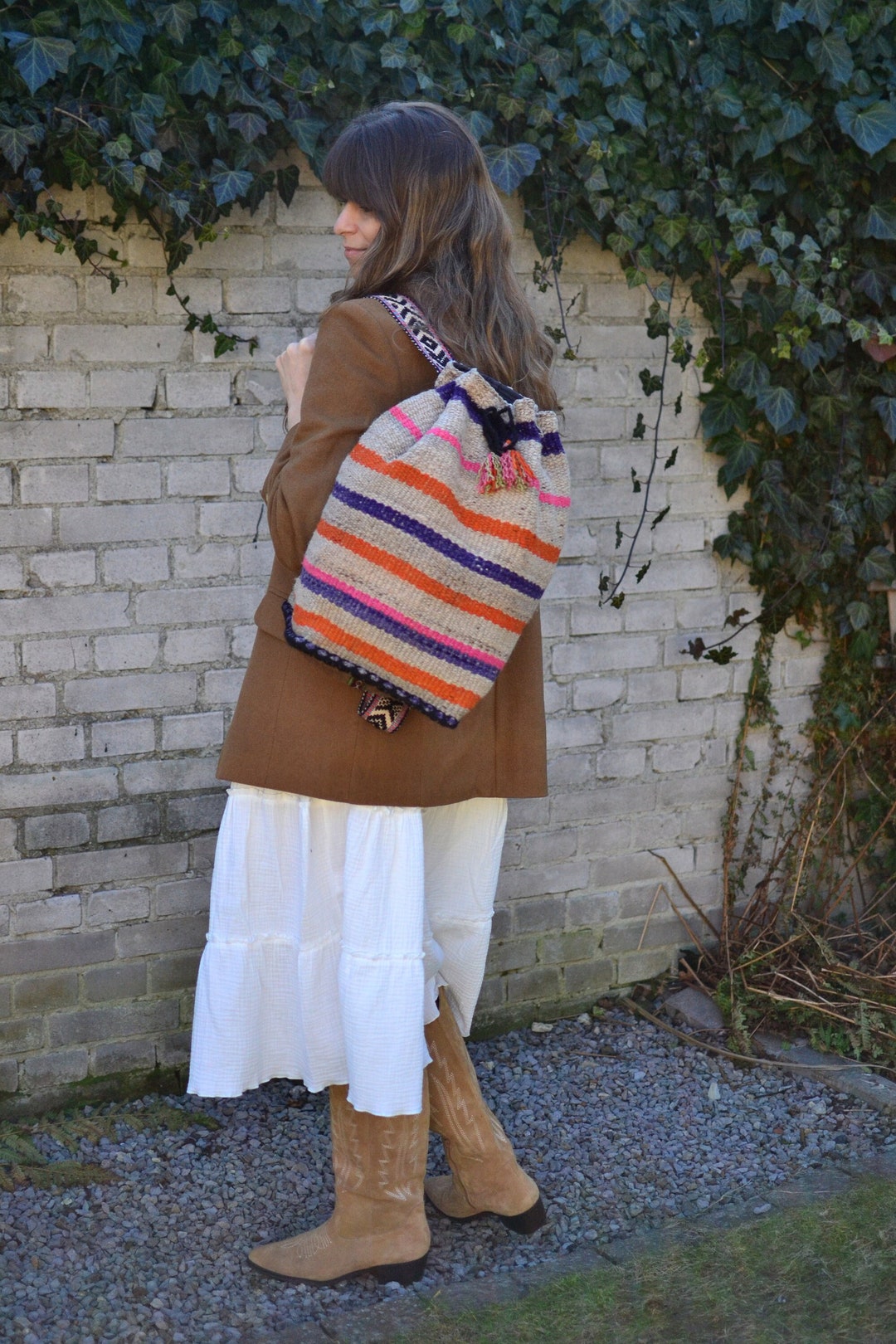 Large Backpack, Sack Bag Made of Wool and Alpaca, Made in Peru, Unique ...