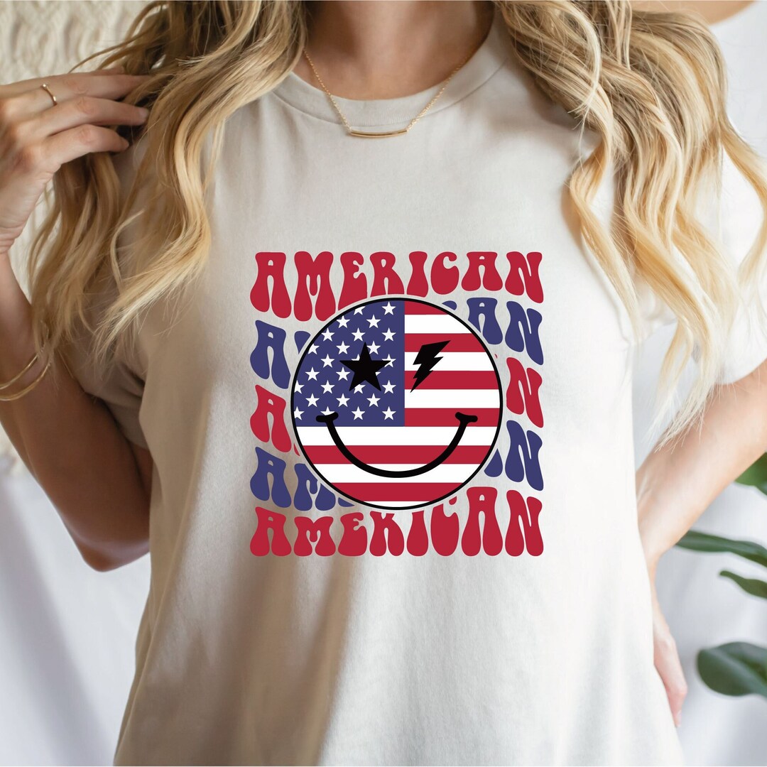 America Smiley Face Svg, 4th of July Svg, Png Eps Dxf, Freedom Svg ...