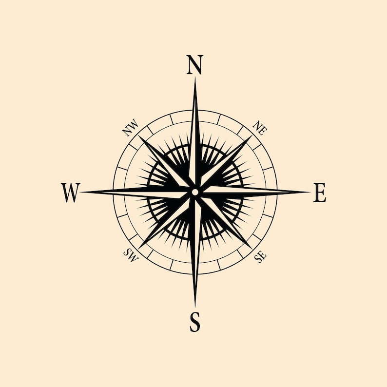 Compass Compass SVG Compass Rose SVG Nautical Compass SVG - Etsy