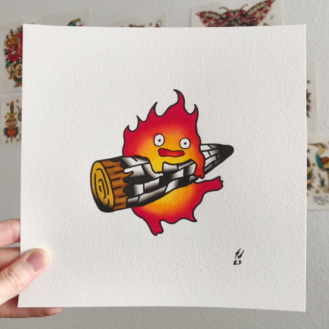 Calcifer • Studio Ghibli - Howl's Moving Castle • American Traditional ...