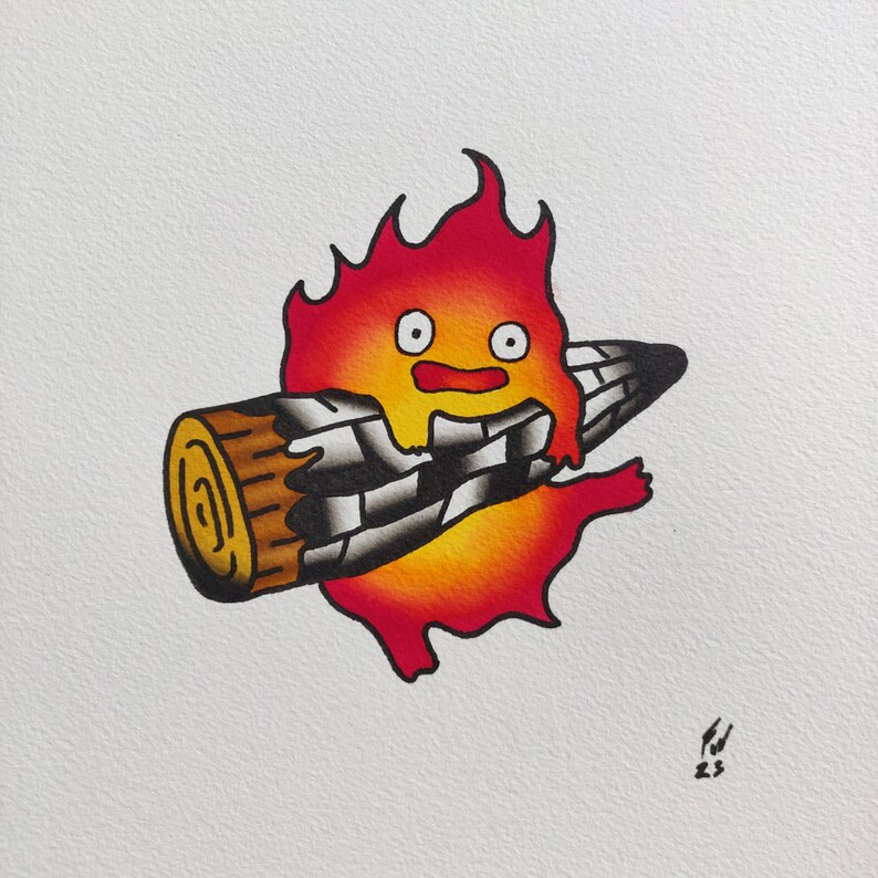 Calcifer • Studio Ghibli - Howl's Moving Castle • American Traditional ...