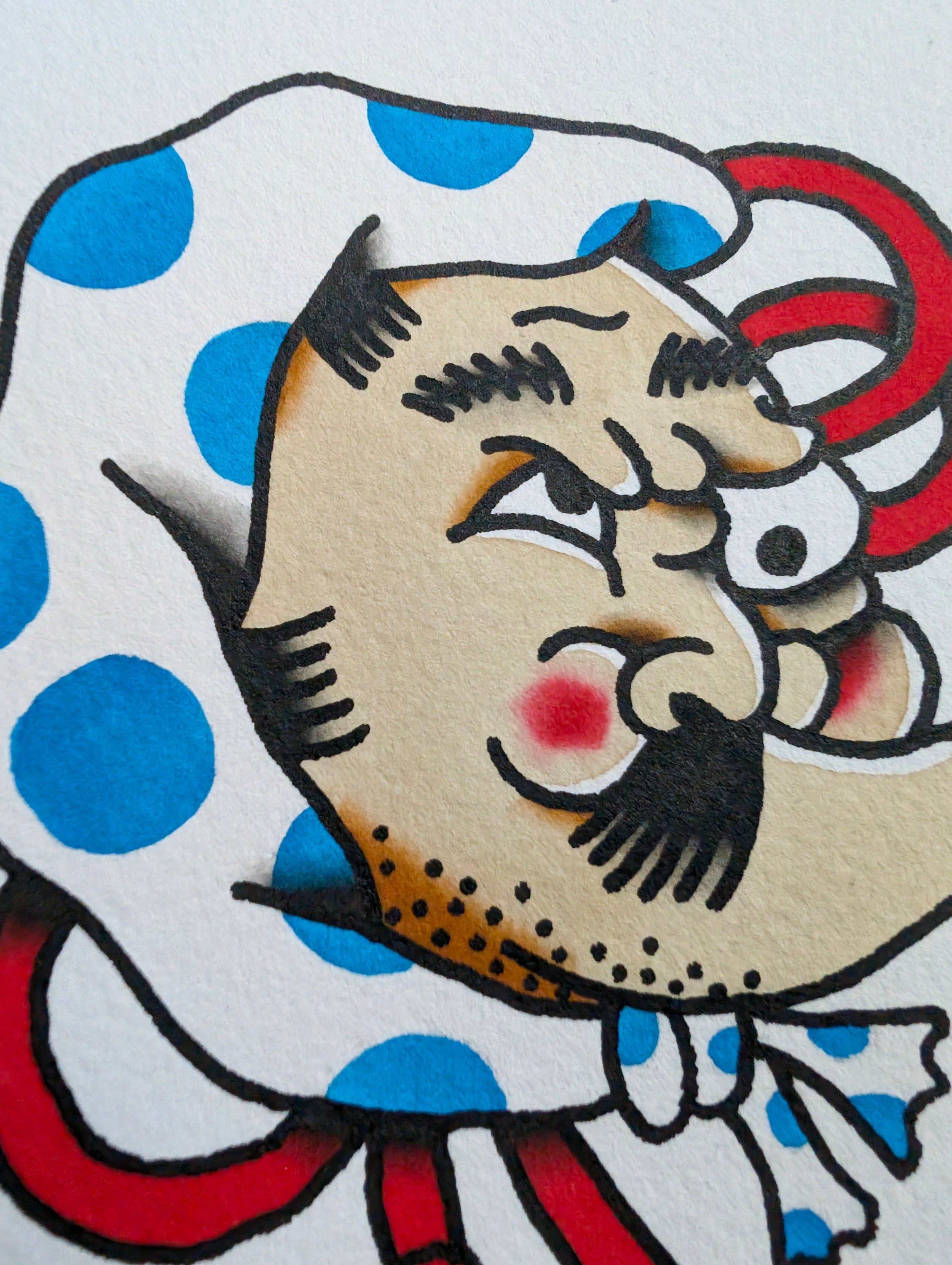 Hyottoko 02 • Japanese Traditional Tattoo Flash Sheet Painting Dina6 ...