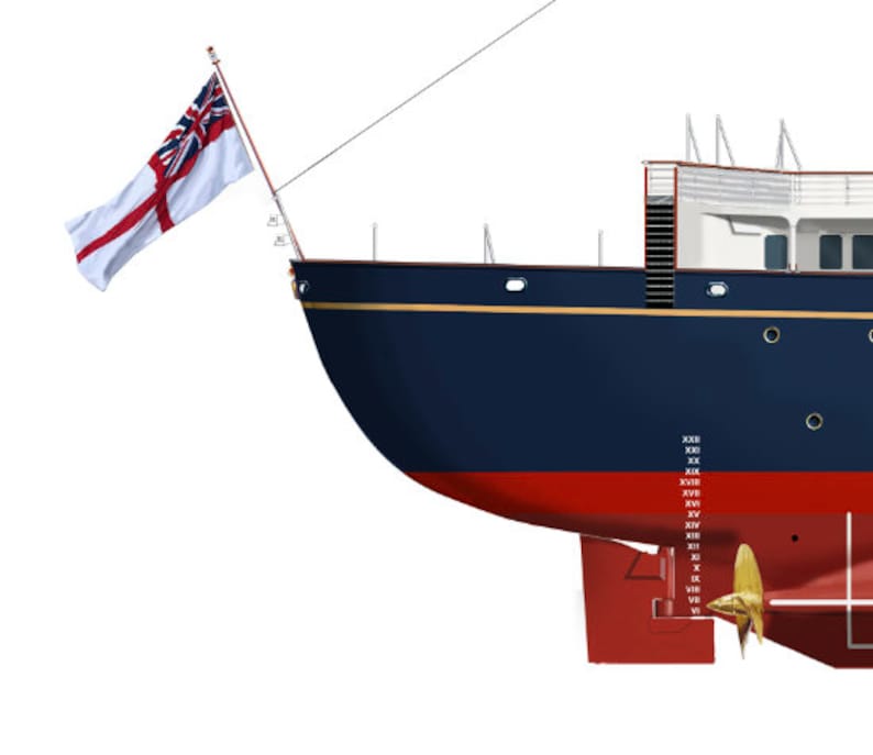HMY Britannia Print: Royal Yacht Illustration, Ship History (A3/A4 ...