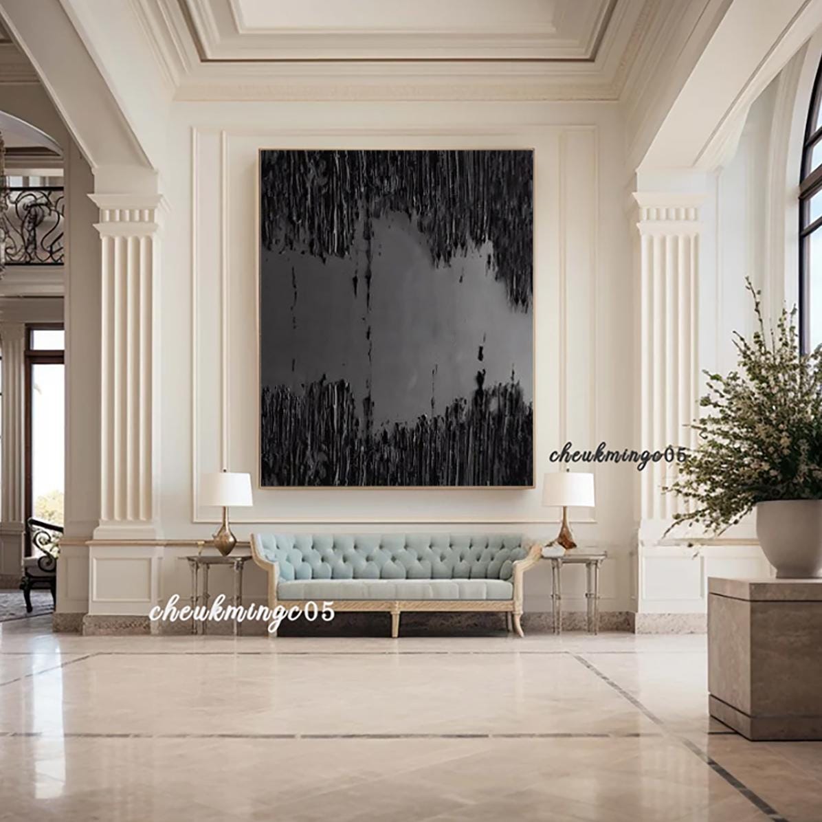 Black 3D Texture Painting, Minimalist Wabi Sabi Art on Canvas - Etsy