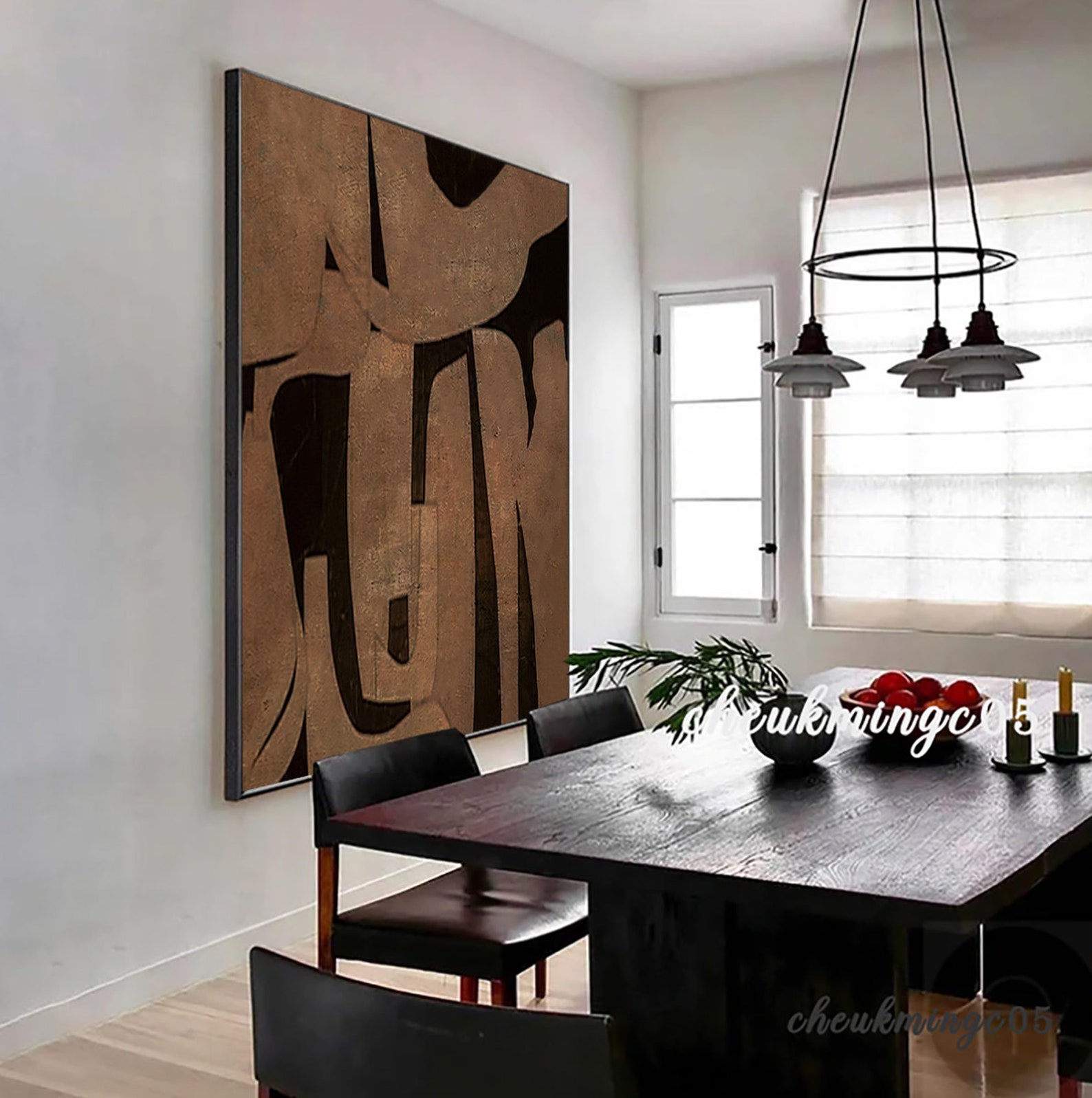 Black and Brown Wall Art Painting on Canvas Wabi Sabi Wall Art Brown ...