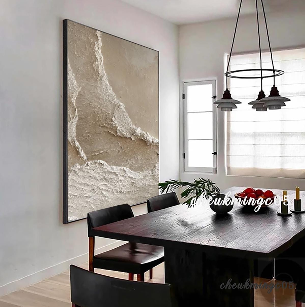 Beige Textured Abstract Painting Ocean Waves Painting Beige Abstract ...
