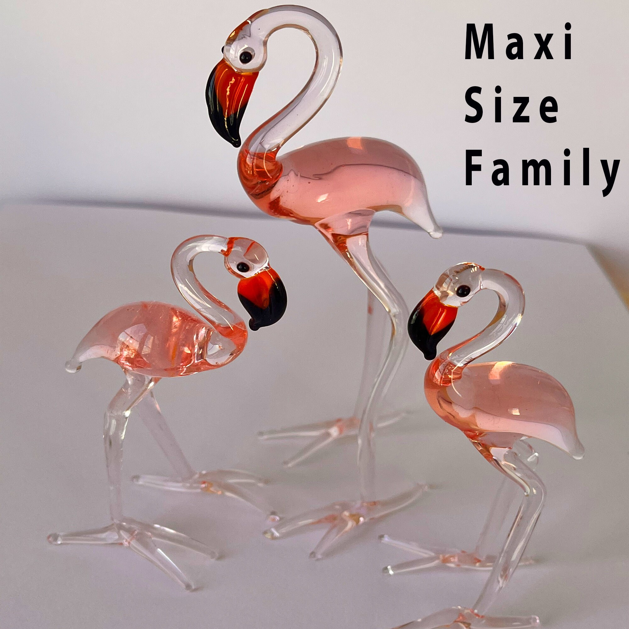 Blown Glass Flamingo Figurine - Flamingo Statue - Last Minute Birthday ...