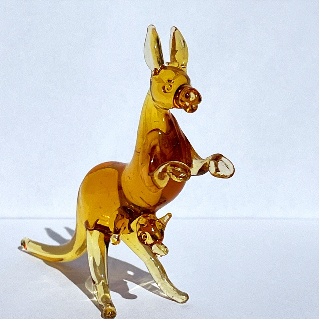 Glass Kangaroo Figurine Mother's Day Gift for Mom, Grandma Kangaroo ...
