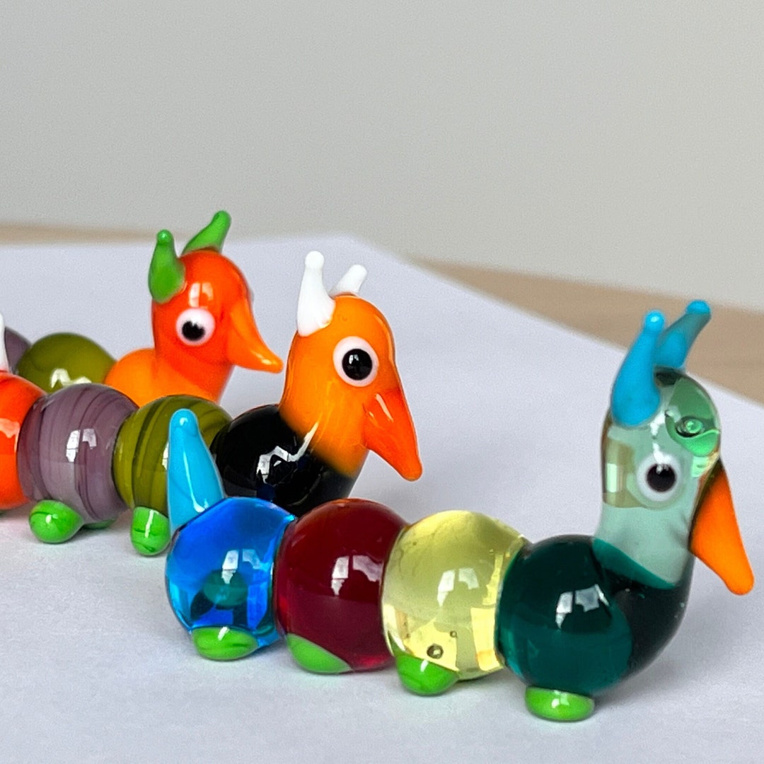 Blown Glass Art Collectible Insects Caterpiller Figurine Set of 3 ...