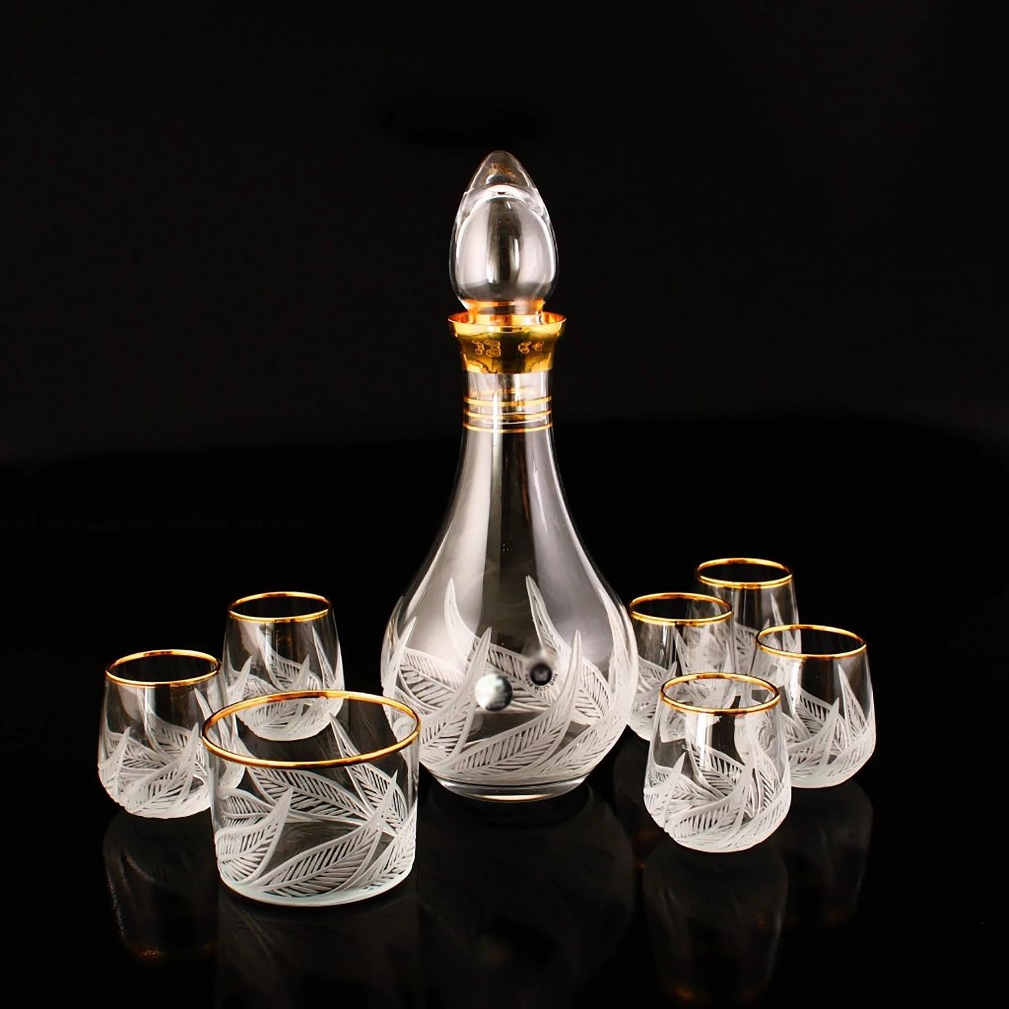 Handmade Etched Glass Zam-zam Set Islamic Gift Pilgrimage Gift Zam-zam Water Serving Set ...