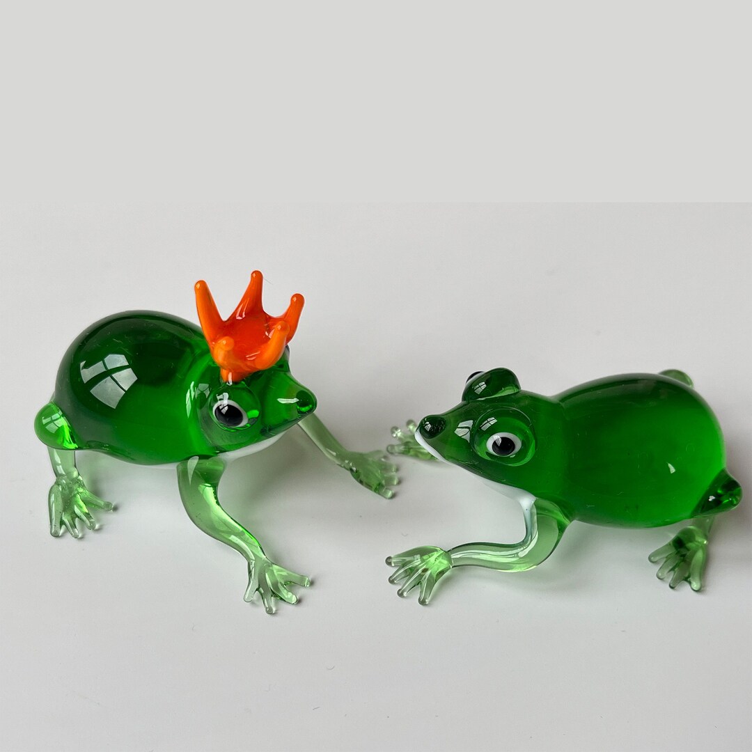 Blown Glass Frog Figurine - Frog Theme- Frog Statue - Frog Home Decor ...