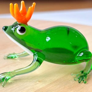 Blown Glass Frog Figurine - Frog Theme- Frog Statue - Frog Home Decor ...